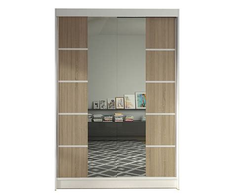 Šatníková skriňa LINO V šírka 120 cm biela dub sonoma SG nábytok