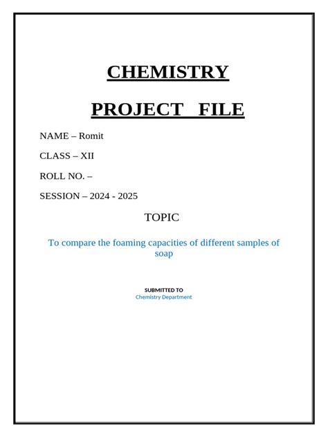 Chemistry Project Class 12 Pdf Surfactant Soap