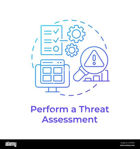 Perform A Threat Assessment Blue Gradient Concept Icon Stock Vector Image And Art Alamy