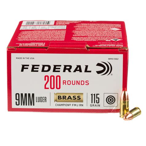Federal 9mm Ammunition 1000 Rounds Fmj 115 Grains Fc 50004544634214