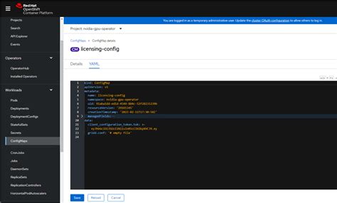 Create CLS License Config Map NVIDIA AI Enterprise OpenShift On