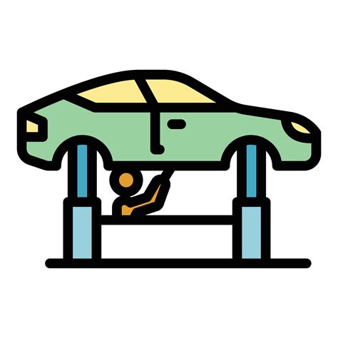 Repair Service Car Icon Color Outline Vector 15082446 Vector Art At