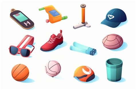 Premium Photo Sport Equipment Icons Set