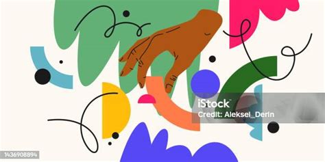 다양한 모양의 현대 기하학적 구성 디자인 그림입니다 사람의 손에는 기하학적 도형이 들어 있습니다 청소년 문화에 대한 스톡 벡터 아트 및 기타 이미지 Istock