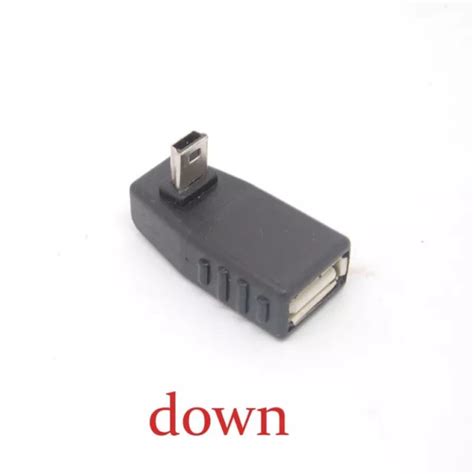 90 Degree Down Angle Usb Type A Female To Mini B 5 Pin Male Converter