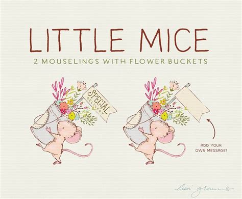 Spring Mouse Clipart Set Mice Clip Art Sweet Clipart Instant