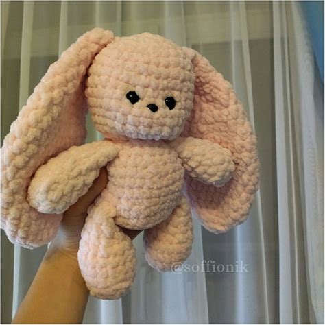 вязанный зайка из плюшевой пряжи Slippers