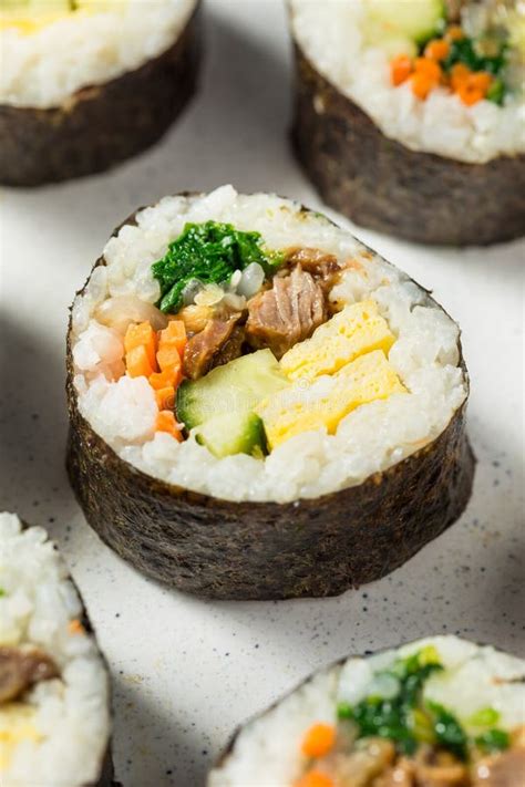 Homemade Korean Kimbap Rolls Stock Image Image Of Sushi Seaweed