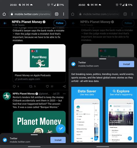 How Did Twitter Make This Installer Banner Ad At The Bottom That You