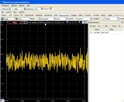 Noise Floor And Total Noise Fft And Real Time Integrated Noise Measurement