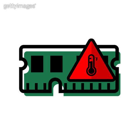Random Access Memory With Temperature Warning Sign Vector Design 이미지