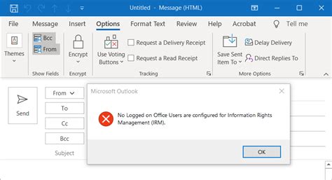 No Logged On Office Users Are Configured For Information Rights Management Microsoft Qanda