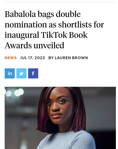 Bolu Babalola Is Technically On Leave 🍯and🌶 On Twitter Author Of The Year And Book Of The Year