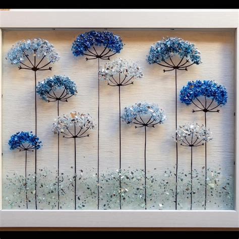 Crushed Glass Resin Art Etsy