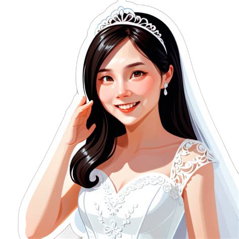 I Made An Ai Sticker Of White Skin A Happy And Lovely Girl With Long