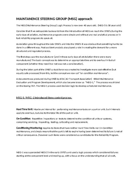 Msg1 3 Approach Key Insights And Comparisons In Aircraft Maintenance