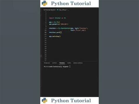 Creating A Checkbox In Tkinter | Python Tutorial - YouTube