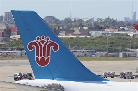 中国南方航空会社デカールブランド青尾翼旅行輸送飛行機オーストラリアシドニー空港 Pikist