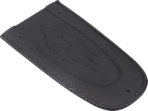 Amazon Black PU Leather Flame Rear Fender Bib For Solo Seat For