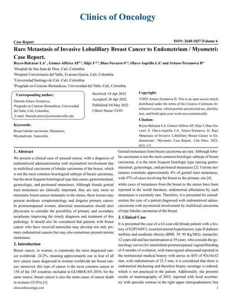Sentinel Lymph Node Detection In Patients With Cervical Cancer Case