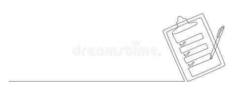 Continuous Line Drawing Checklist Stock Illustrations 245 Continuous