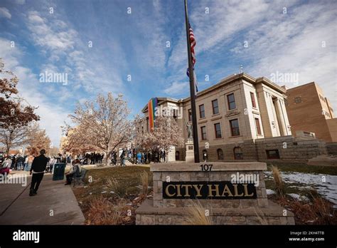 The Sacred Cloth Pride Flag Is Displayed Following A Ceremony At City