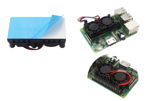 Raspberry Pi ชุดระบายความร้อนพร้อมพัดลมคู่ สำหรับ Raspberry Pi 3b 4b