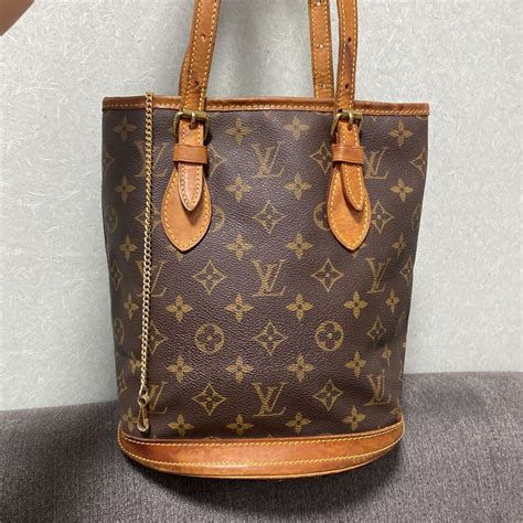 【傷や汚れあり】louis Vuitton Lv ルイ ヴィトン モノグラム バケツ プチ バケット トートバッグ Bag レディース