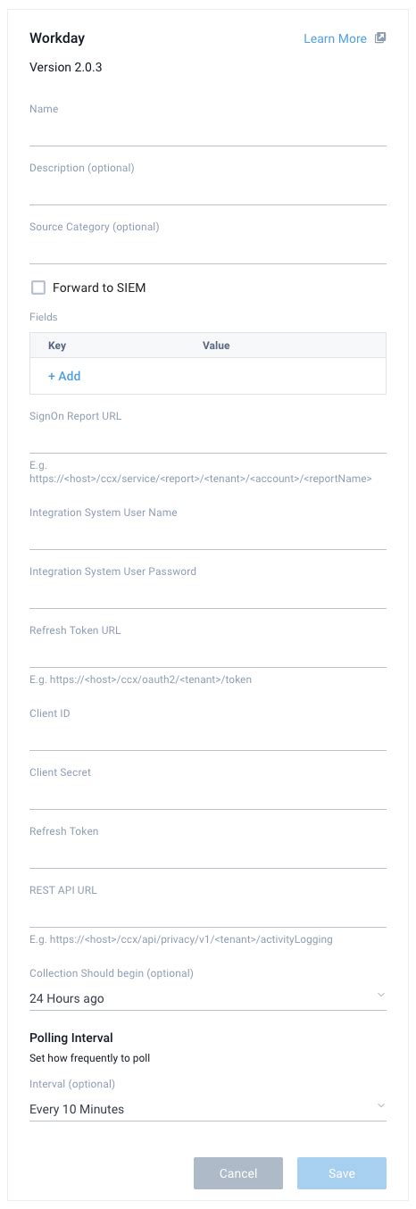 Workday Source Sumo Logic Docs
