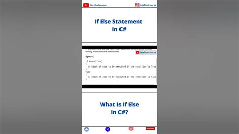 If Else Statement In C Conditional Statement In C Csharp Youtube