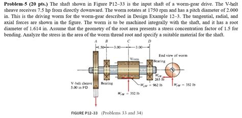 Solved Problem 5 20 Pts The Shaft Shown In Figure P12 33 Chegg