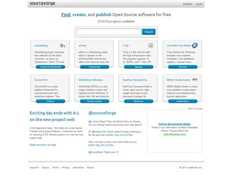 SourceForge Revamps Interface Gets On The HTML5 CSS3 Bandwagon