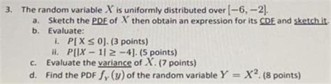 Solved 3 The Random Variable X Is Uniformly Distributed