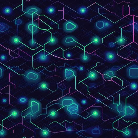Premium Ai Image Blockchain Network Macro Seamless Background