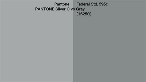 Pantone Silver C Vs Federal Std 595c Gray 16250 Side By Side Comparison