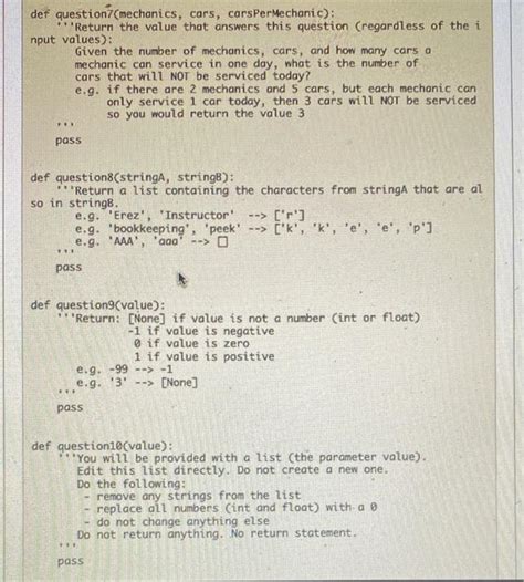 Solved Def Question1value Return A Boolean Teling