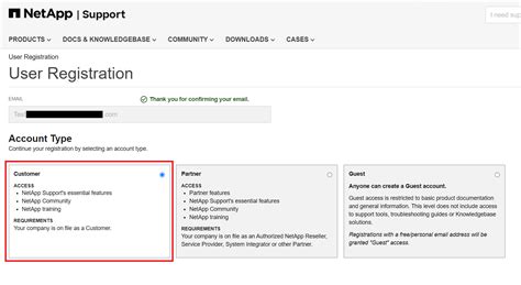 how to register for netapp support site account as a customer user