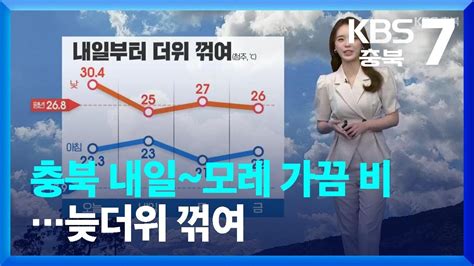 날씨 충북 내일~모레 가끔 비늦더위 꺾여 Kbs 20230912 Youtube