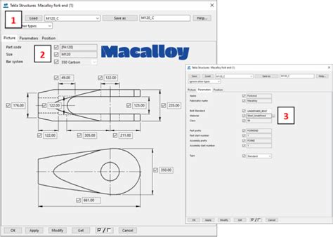 Macalloy Tension Rod And Compression Strut Systems Tekla User Assistance