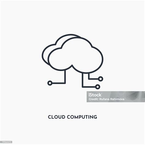 Cloud Computing Outline Icon Simple Linear Element Illustration Isolated Line Cloud Computing