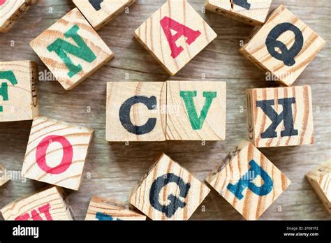 Alphabet Letter Block In Word Cv Abbreviation Of Curriculum Vitae