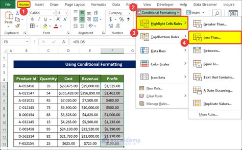 How To Highlight Cell If Value Is Less Than Another Cell In Excel