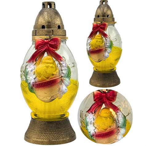 Znicz Wielkanocny na Grób Lampion Pisanka Znicze na Wielkanoc Kurczak