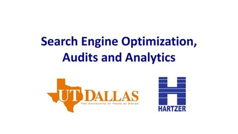 Search Engine Optimization Seo Audits And Analytics Pptx