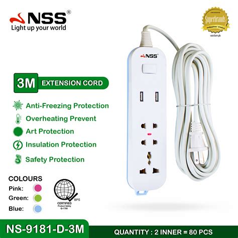 Nss Original Multifunction Socket Plug Universal Socket Power Strip With Usb Ports Safety