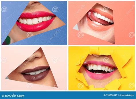 Sensual Women With Different Color Lipsticks Closeup Stock Image Image Of Design Adult