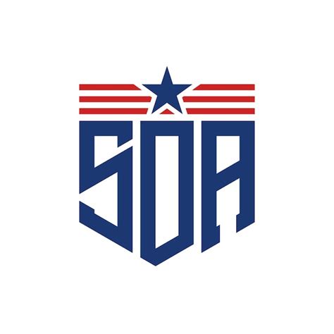 Premium Vector Patriotic Sda Logo With Star And American Flag Straps