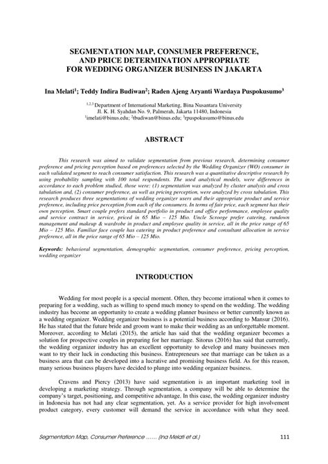 pdf segmentation map consumer preference and price determination