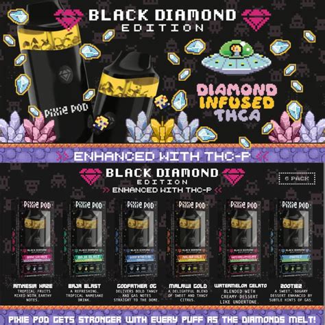 Pixie Pod Black Diamond Edition 4ml Live Diamond Blend 5 Pack Bulk
