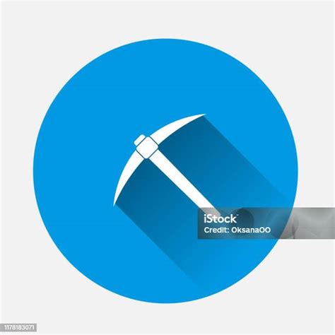 藍色背景上的向量鐵錘圖示帶長陰影的平面圖像向量圖形及更多互聯網圖片 互聯網 修理 剪裁圖 Istock